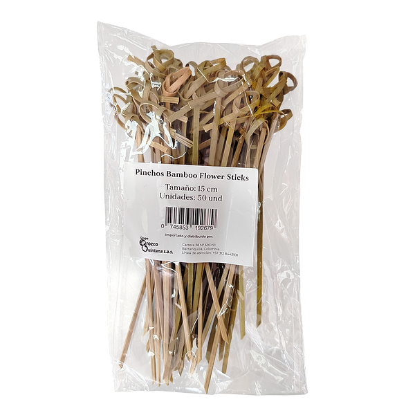 Palillo Bambu Hamburguesa Flowers Sticks Oroquin